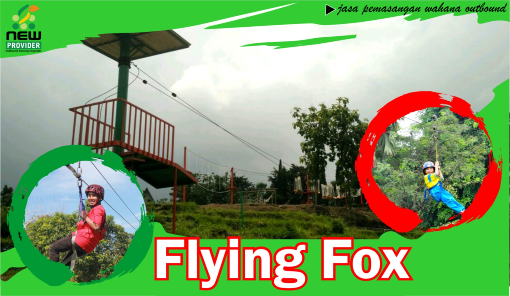 Instalasi flying fox Beri HARGA MURAH BERKUALITAS | 081938894727